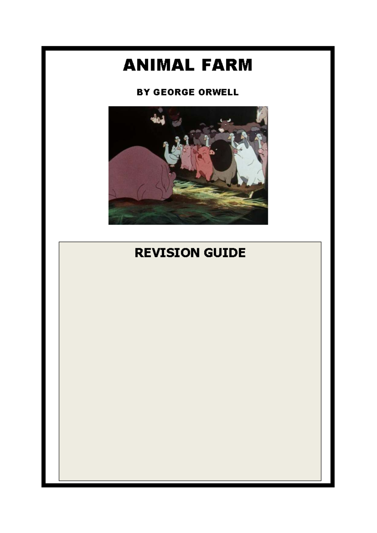 Animal Farm (ENG 101) Revision Guide: Key Themes & Analysis - Studocu