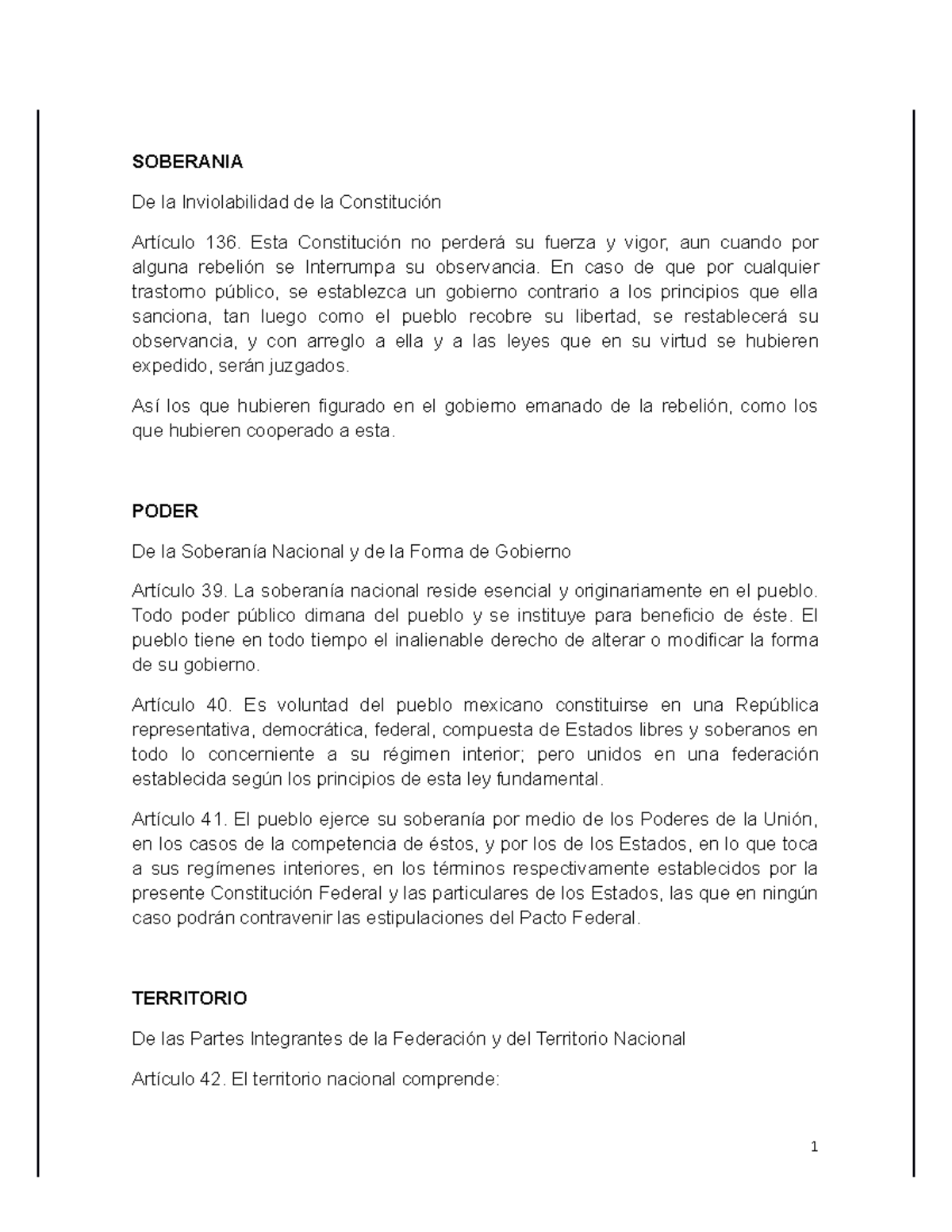 Análisis de los Artículos 39 al 48 de la Constitución Mexicana - Studocu