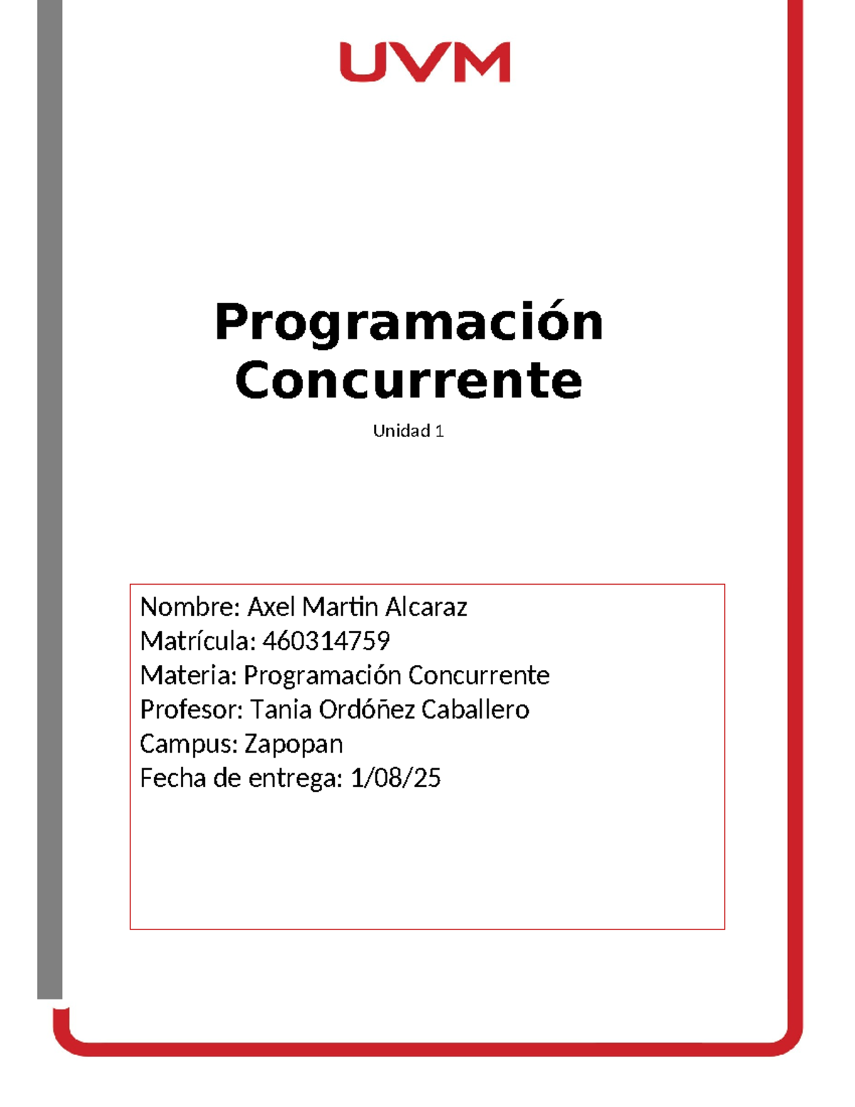 Programación Concurrente - Unidad 1: Mapa Mental Ejercicio - Studocu