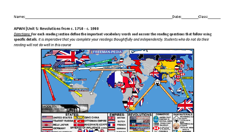 AP World History AMSCO Assignment: Unit 5 Revolutions (c. 1750 - c ...