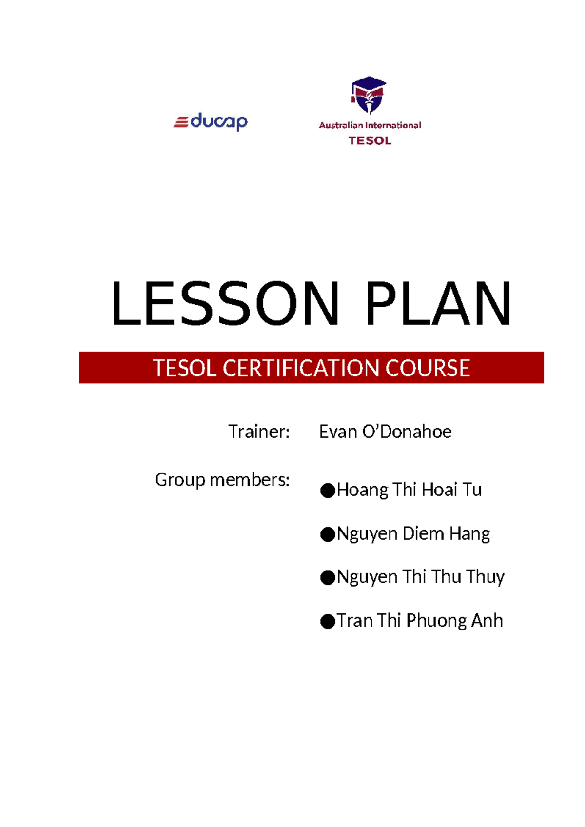 LESSON PLAN TESOL CERTIFICATION: Clothing & Language Skills - Studocu