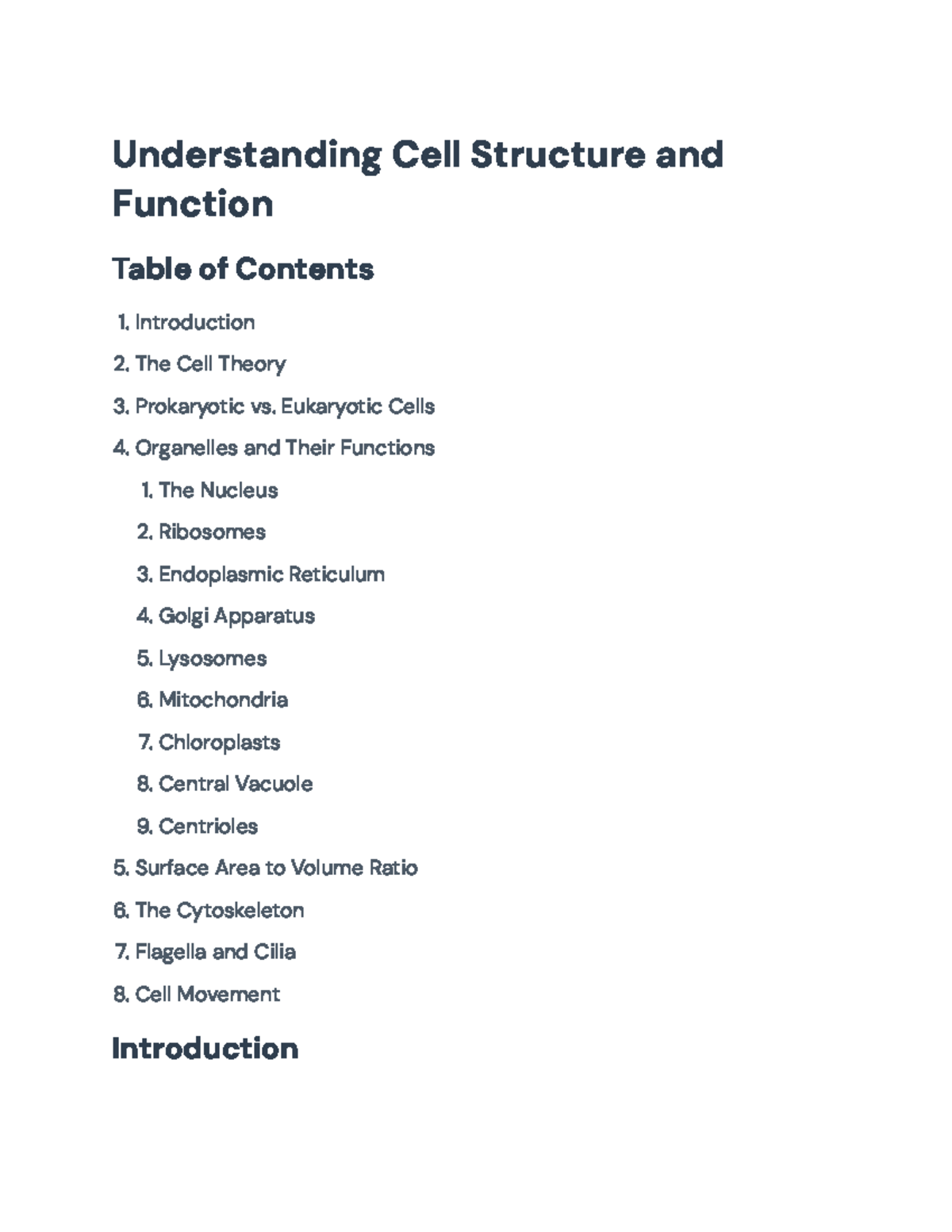Understanding Cell Structure and Function: A Detailed Overview ...