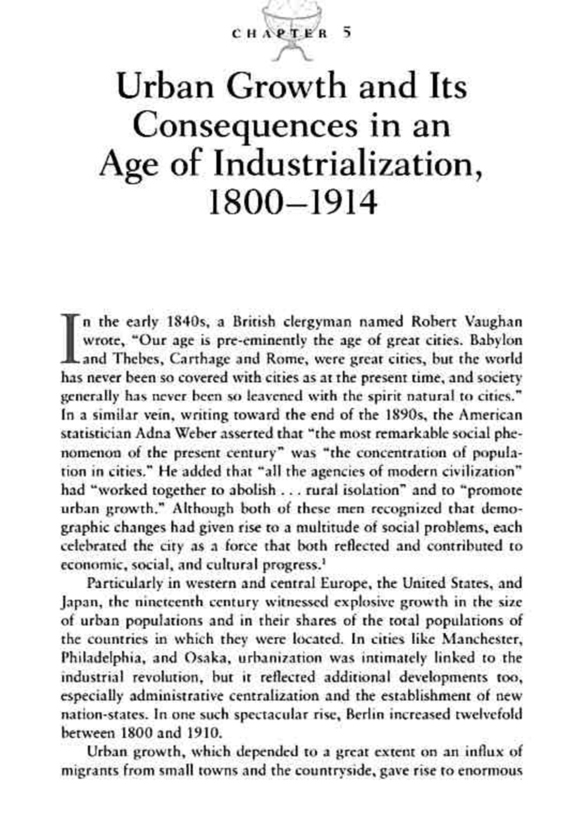 The City: Urban Growth and Industrialization (History CH. 5 Notes ...