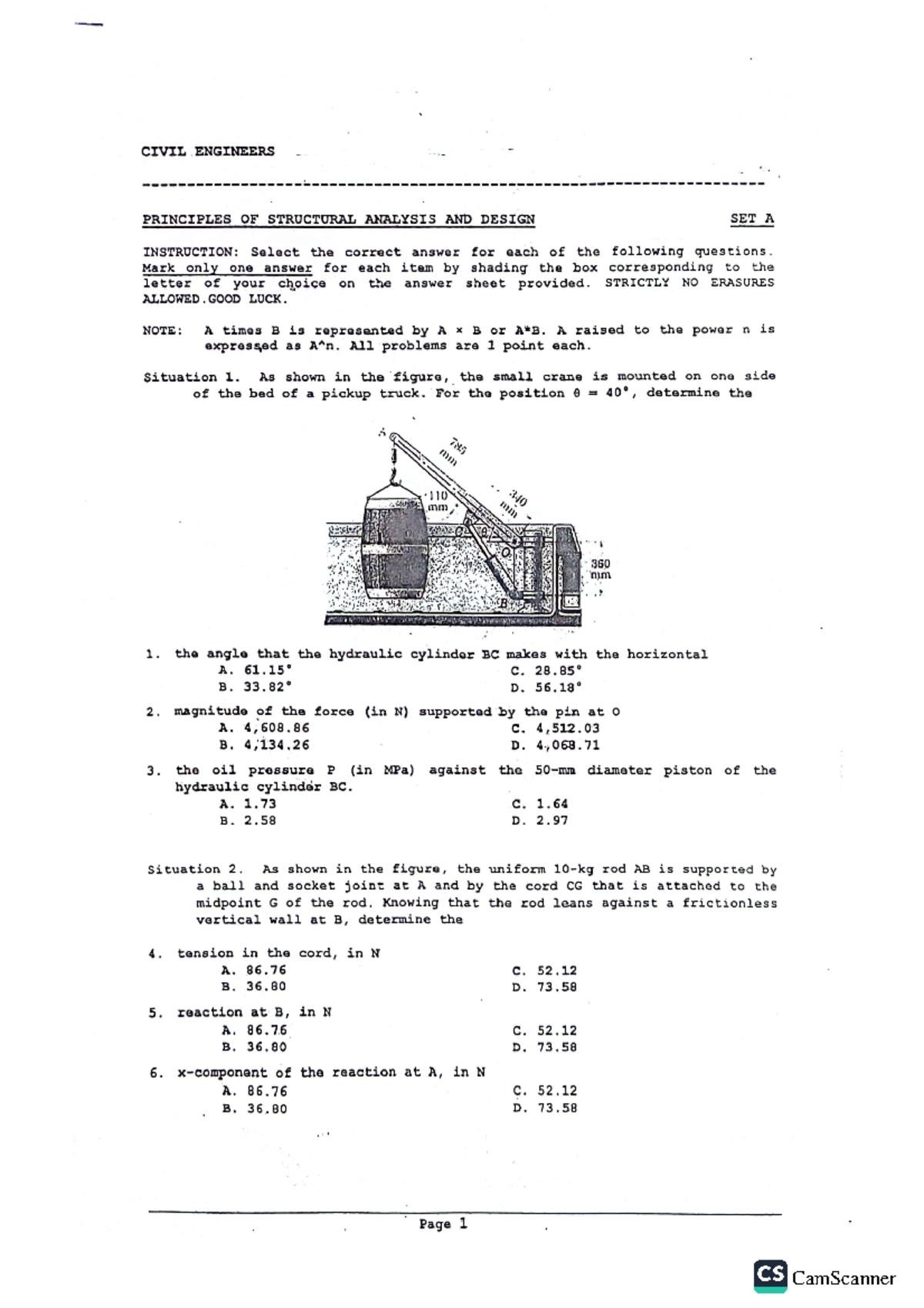 PSAD-2 - Structural Analysis & Design Exam Questions (Set A) - Studocu