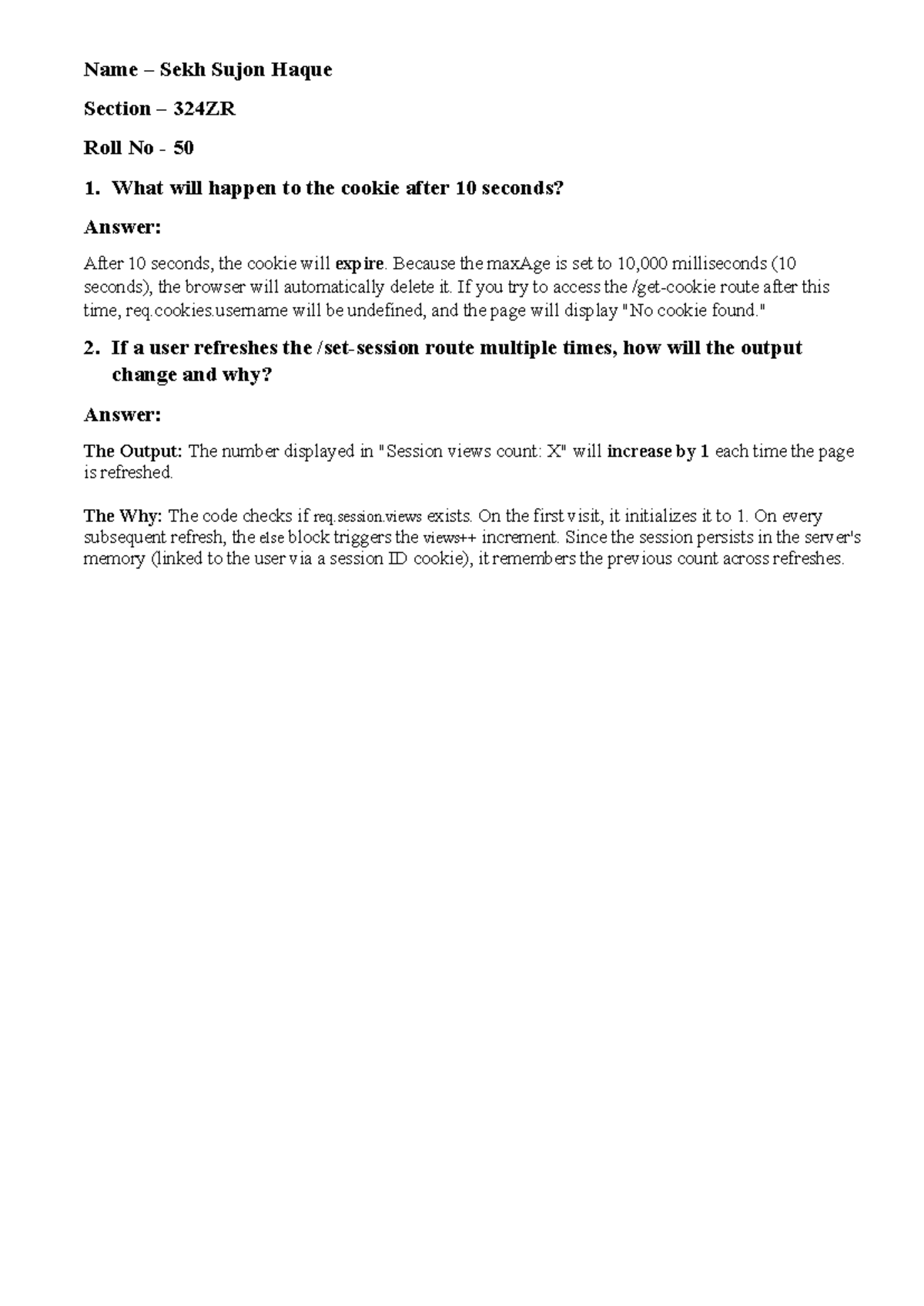Task: Node Cookie-Session Analysis for Section 324ZR - Studocu