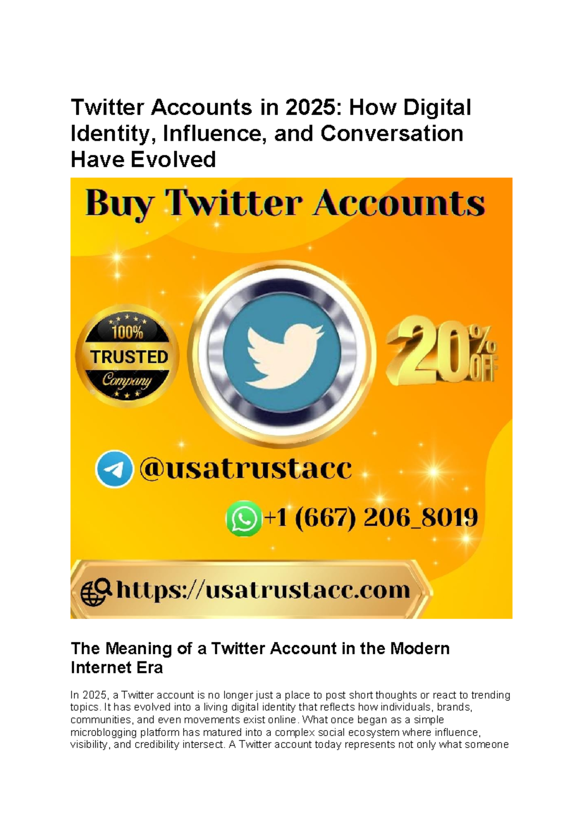 Twitter Accounts in 2025: Evolving Digital Identities and Influence ...