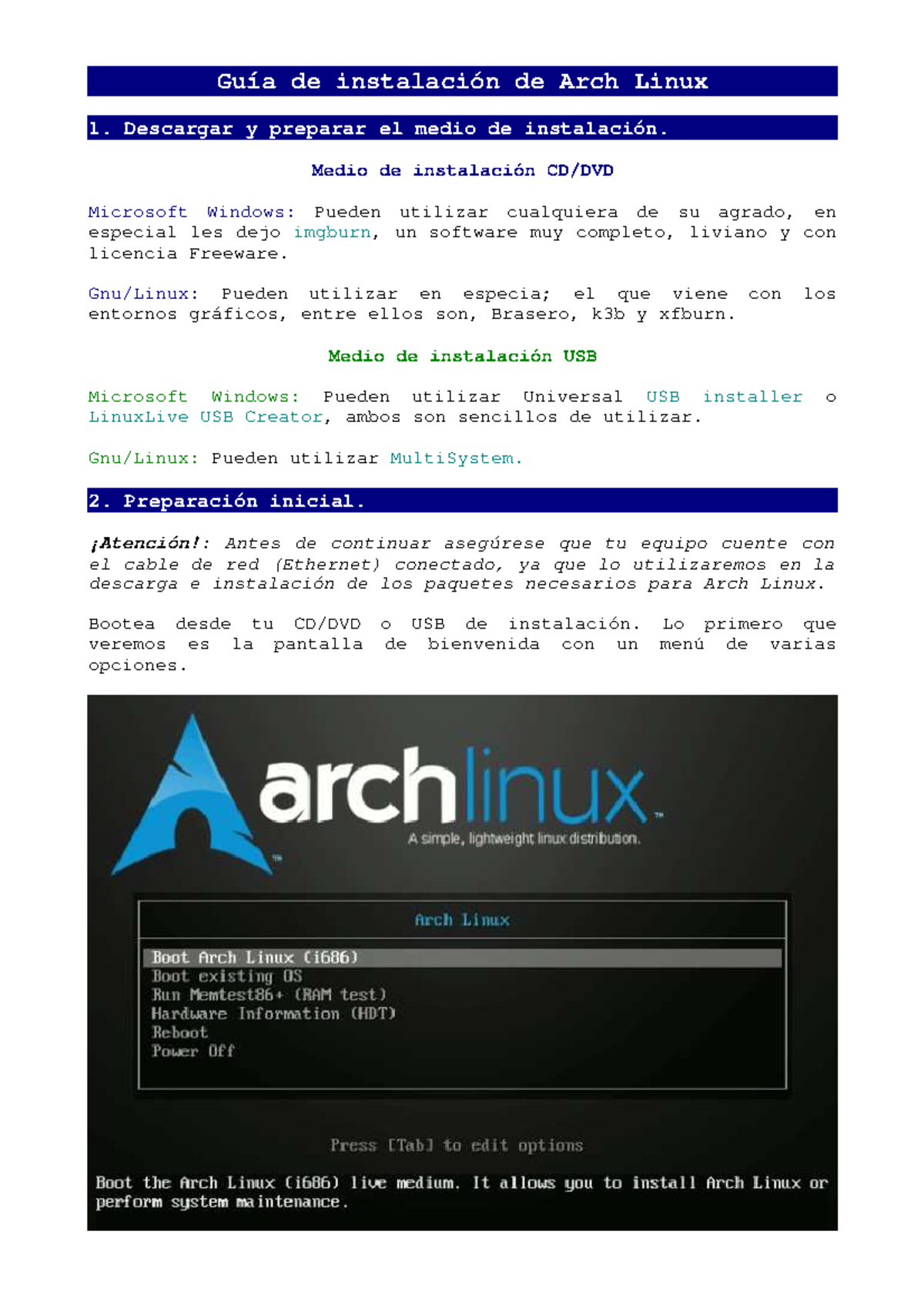 Guía de Instalación de Arch Linux - Paso a Paso con Ejemplos - Studocu
