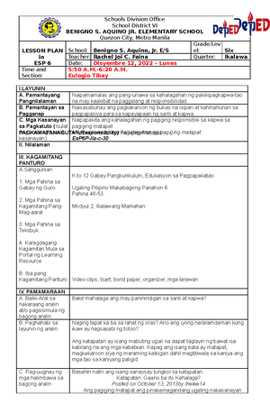 DLP-May 3-ENG - semi-detailed lesson plan - I A. Content Standards ...