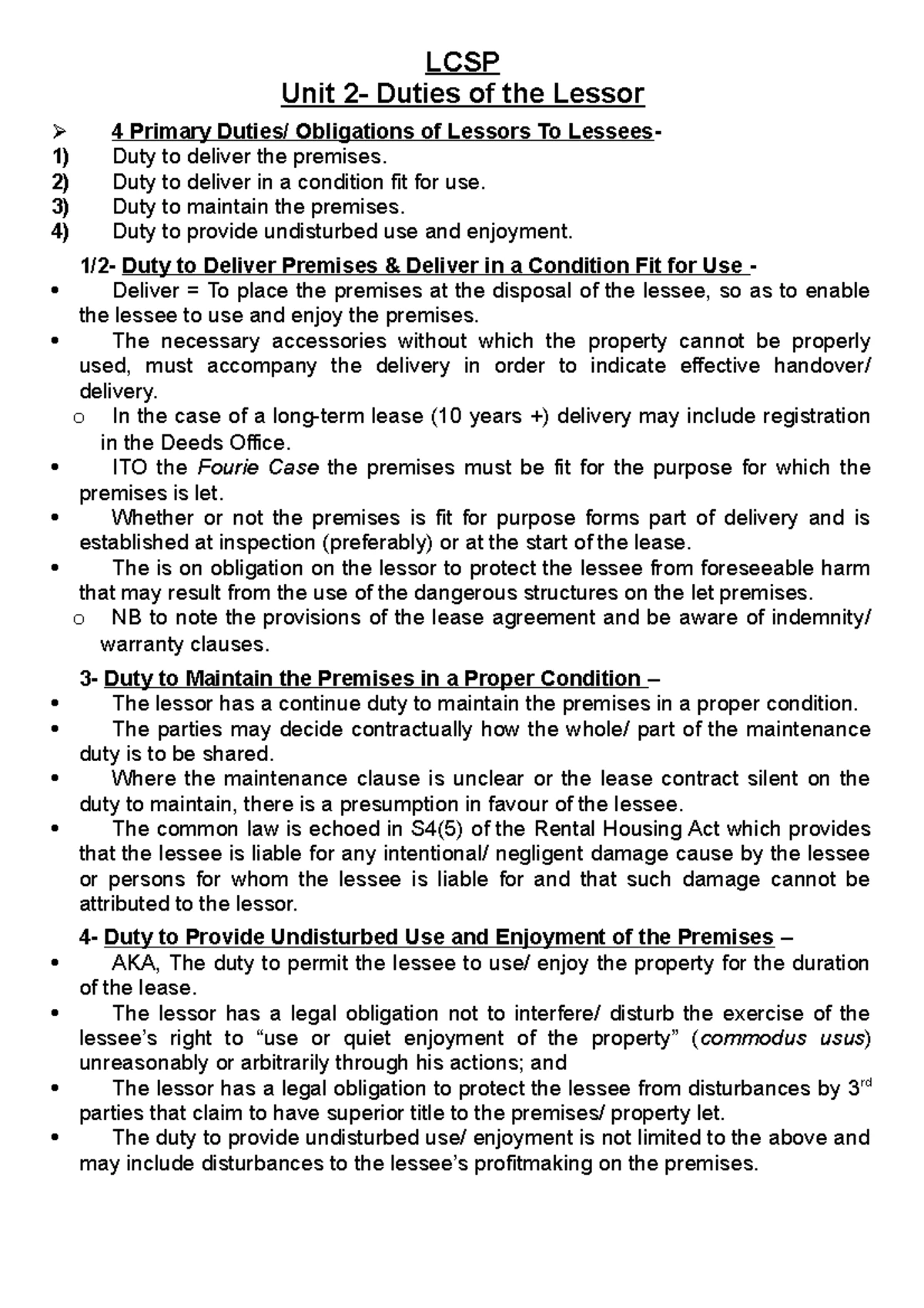 LCVP Condictio Sine Cause Specialis Notes - LCVP Enrichment Unit 6 ...