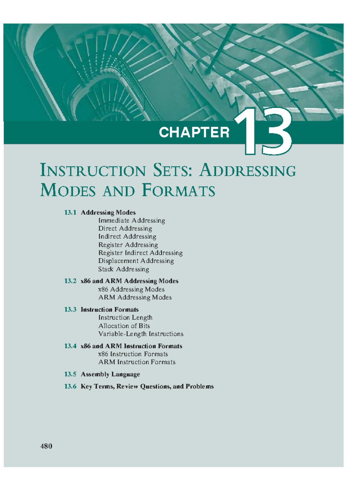 Chapter 13 - 480 CHAPTER INSTRUCTION SETS: ADDRESSING MODES AND FORMATS ...