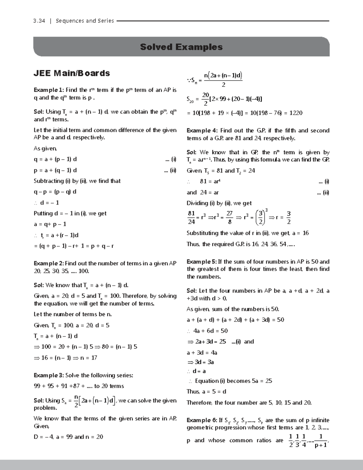 3.34 Sequences and Series Solved Examples for JEE Preparation - Studocu