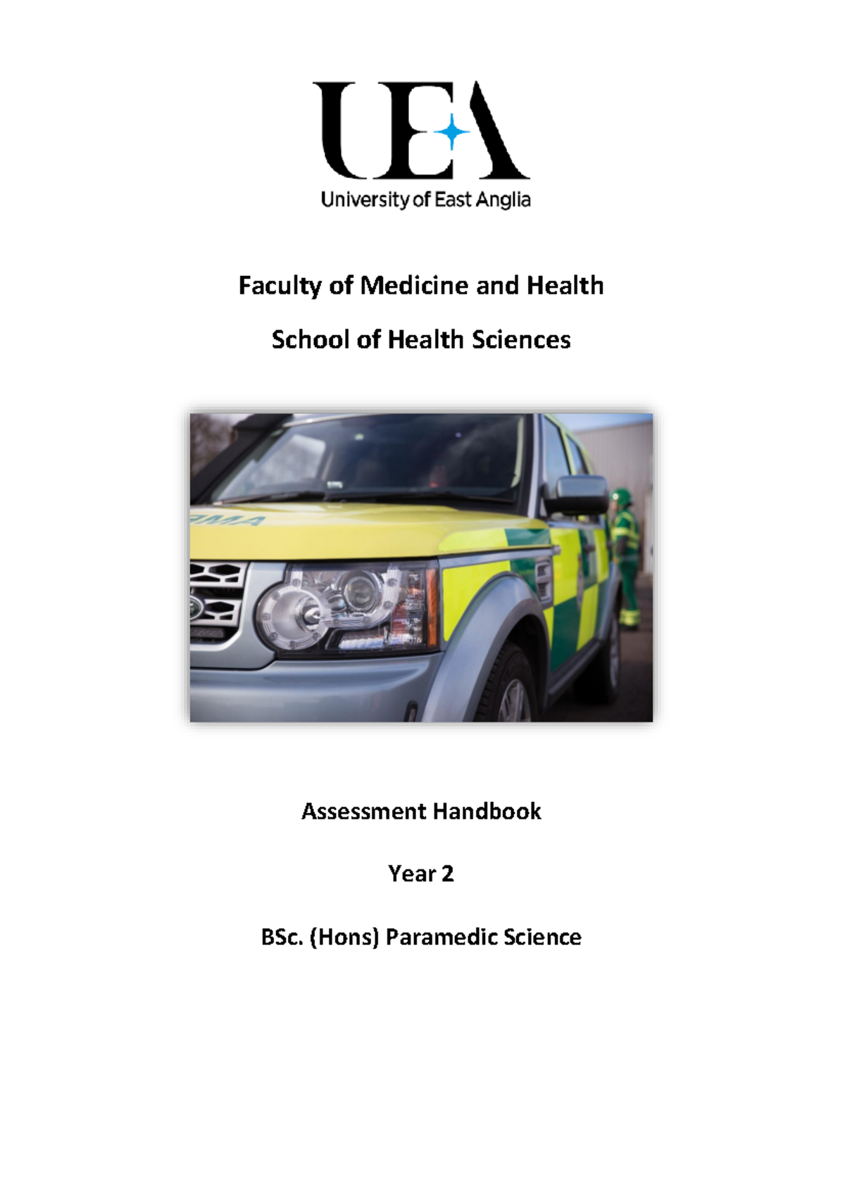 Year 2 Assessment Handbook for BSc. Paramedic Science 2022-23 - Studocu