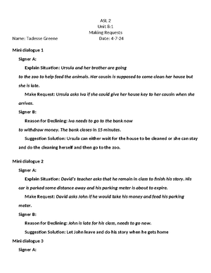 Homework 9.9 - Answer Key for Signing Naturally: Giving the Time 2 ...
