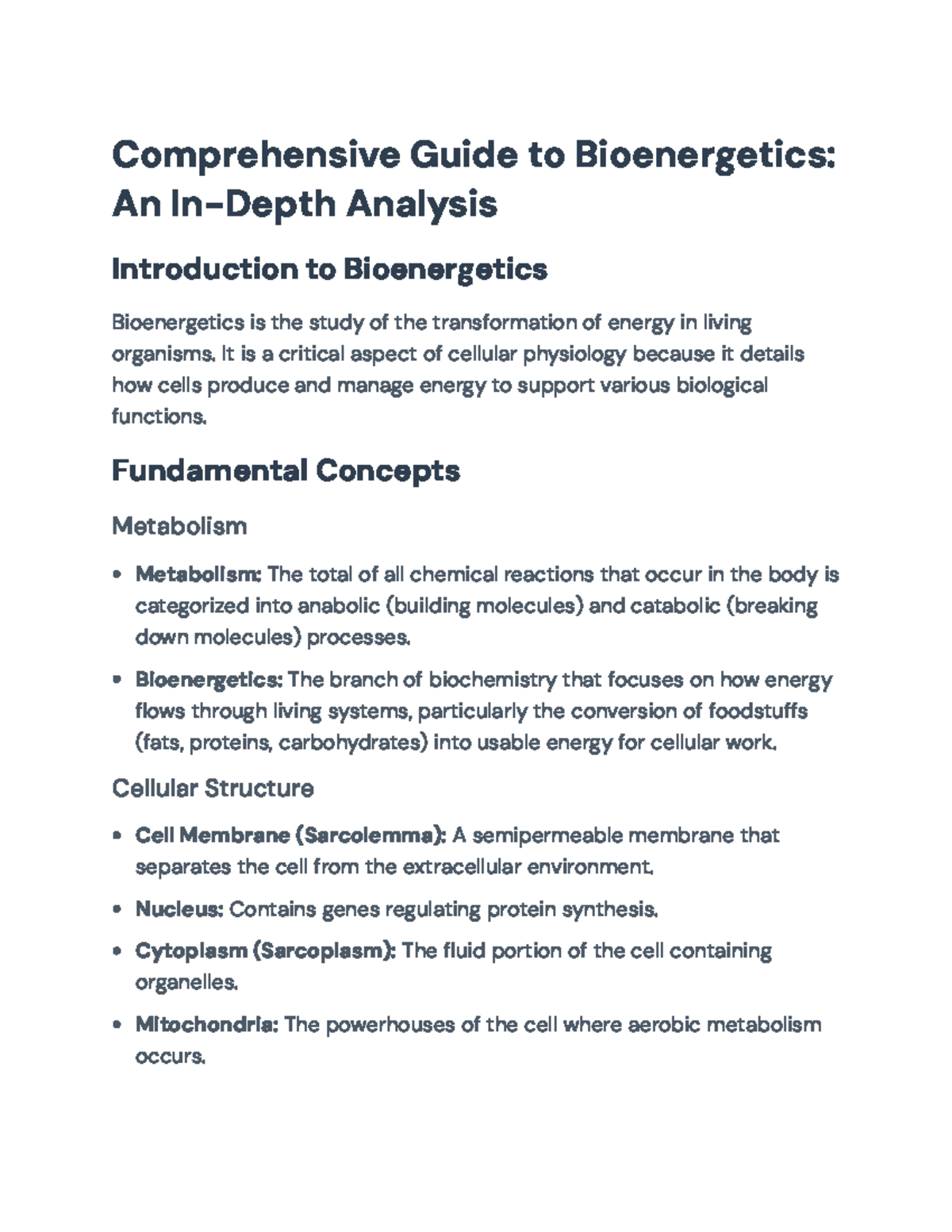 Understanding Bioenergetics: Metabolic Pathways in Exercise Physiology ...