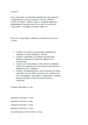 Linguistica 1 - Atividade Avaliativa - LINGUÍSTICA I Iniciado em sábado, 11 mai 2024, 13: Estado ...