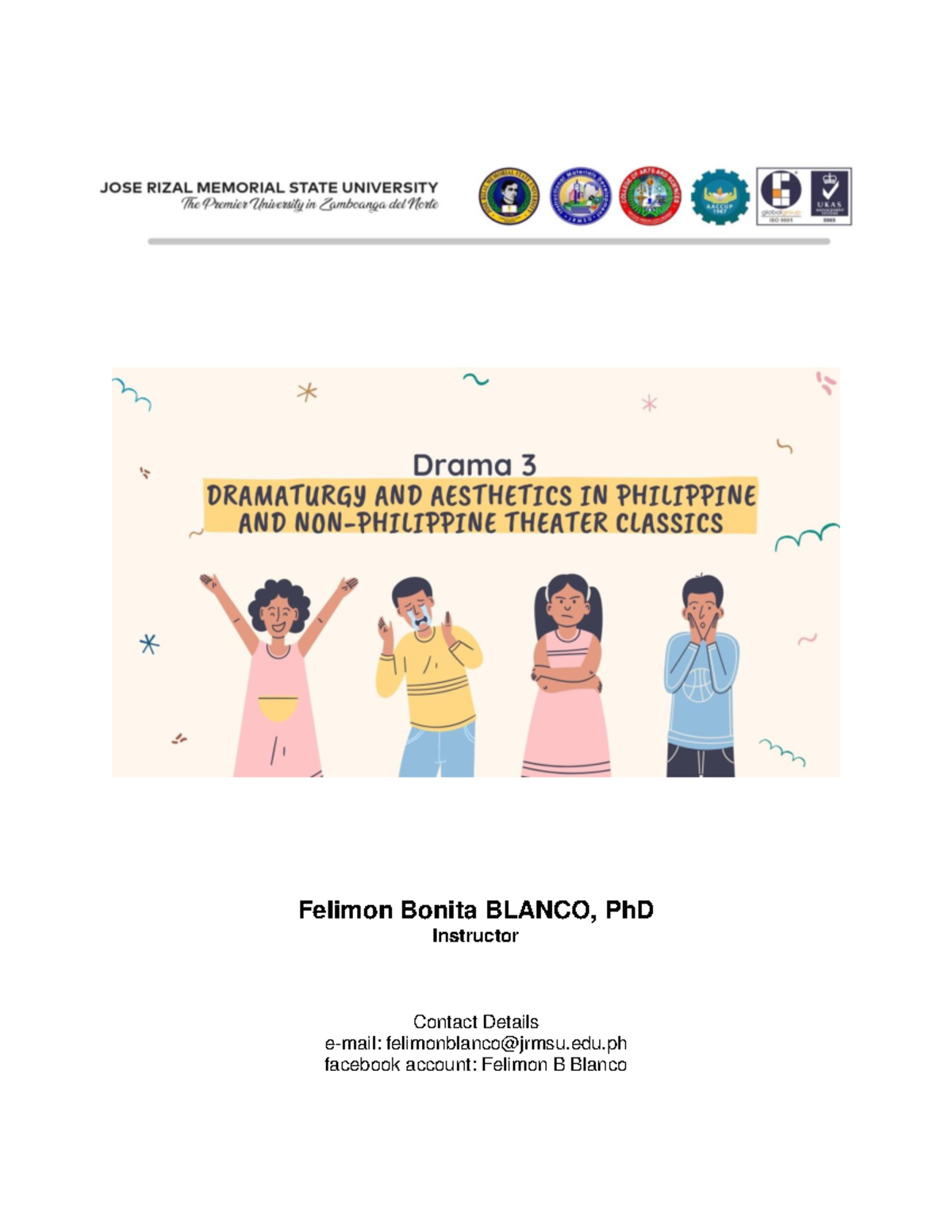 **Theater Classics: Aesthetic Evolution in Philippine Drama (THR-101 ...