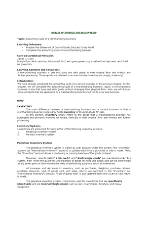 Chapter 13-Gross Profit Method - CHAPTER 13 GROSS PROFIT METHOD There ...