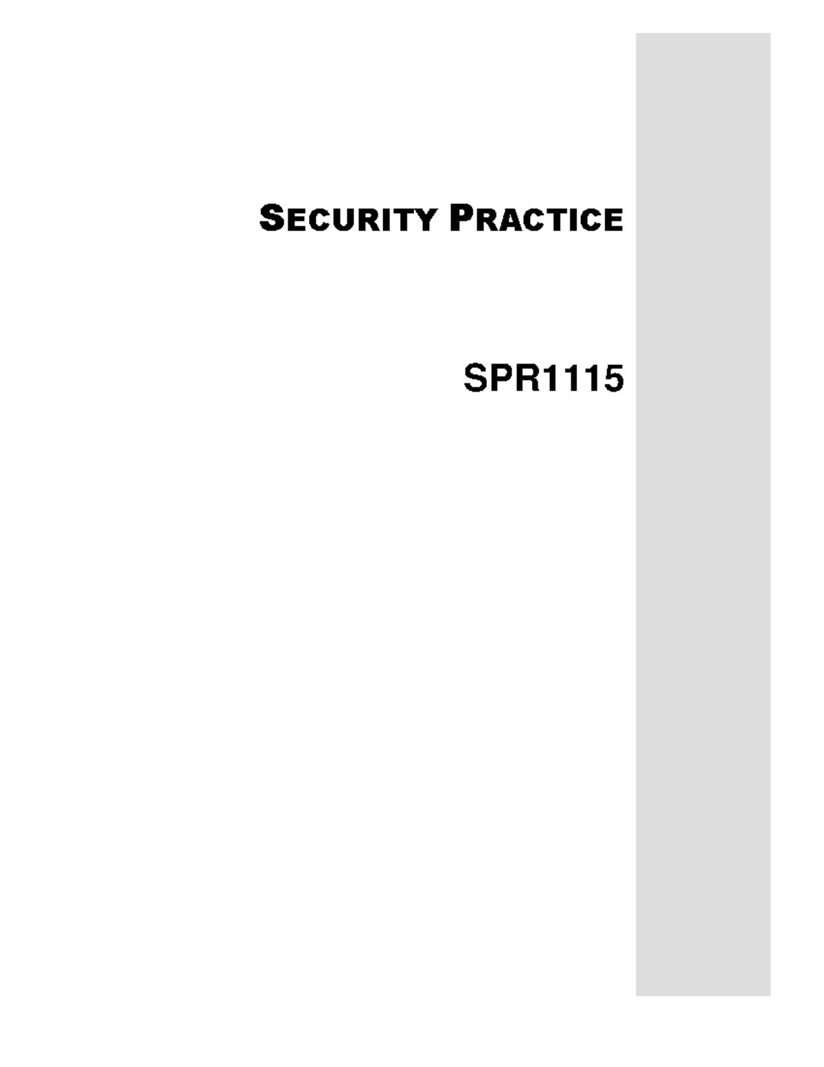Private Security Overview and Legal Regulations - SPR1115 - SECURITY ...