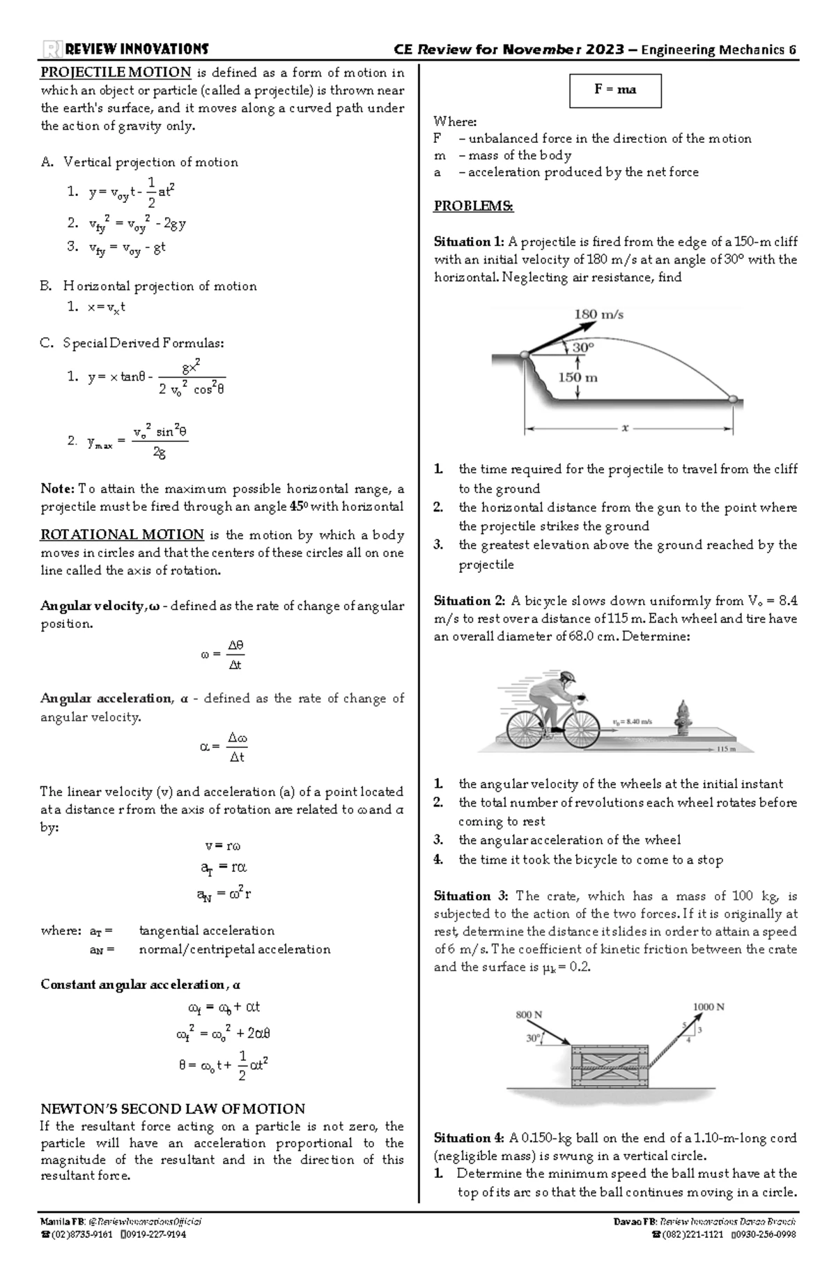 SEDC-Engineering Mechanics: Dynamics and Statics Review Notes - Studocu