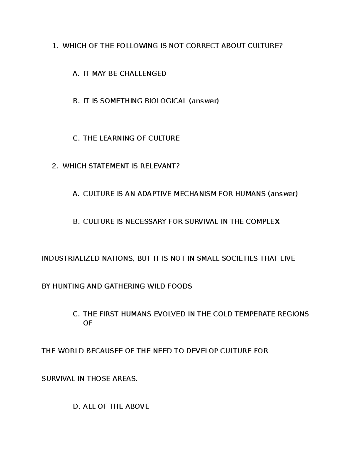 CULTURE AND SOCIETY: KEY CONCEPTS AND NORMS REVIEW (SOC101) - Studocu