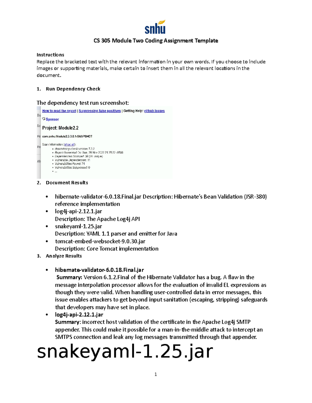Cs 305 Module Two Coding Assignment Results Analysis Guide Studocu