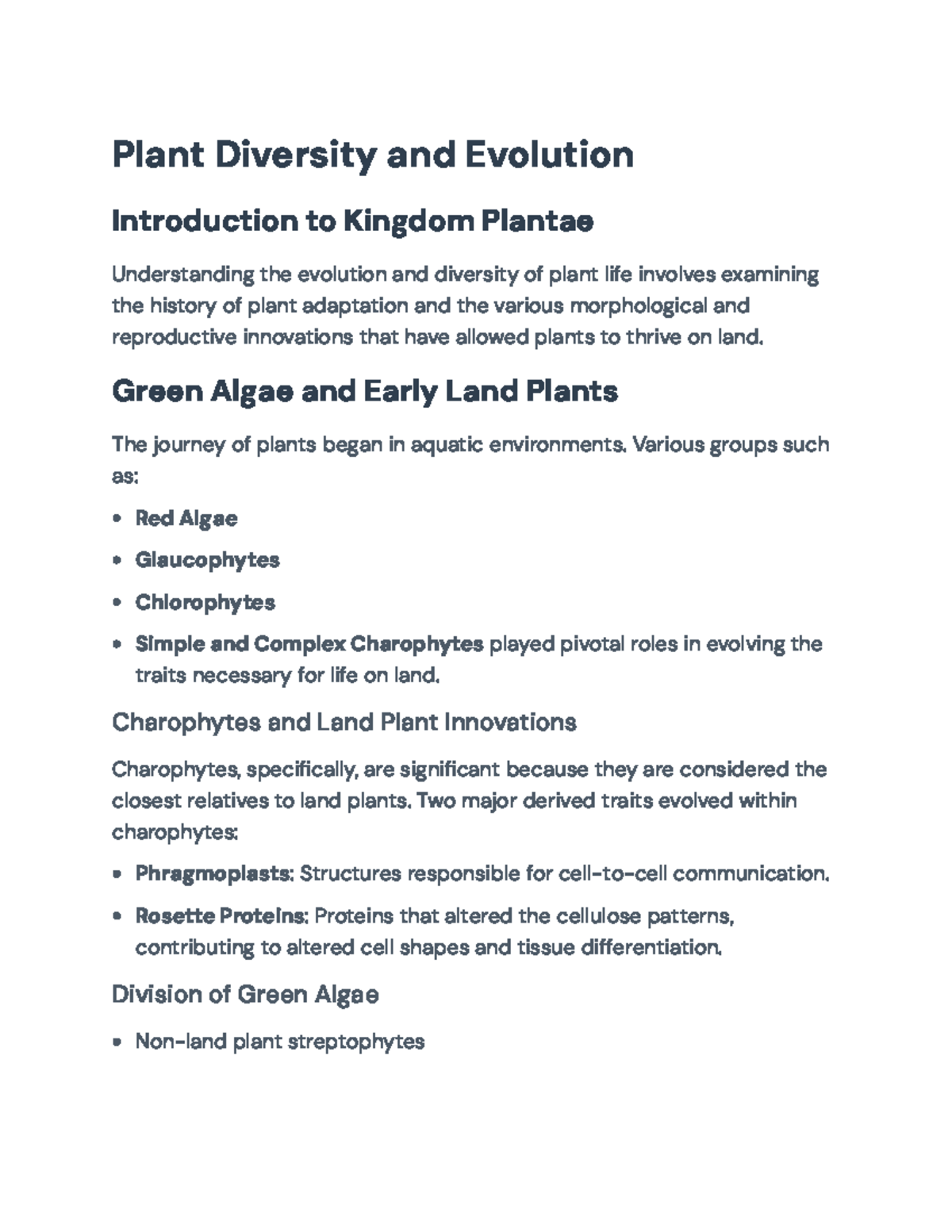 Plant Diversity and Evolution: Adaptations for Terrestrial Life - Plant ...
