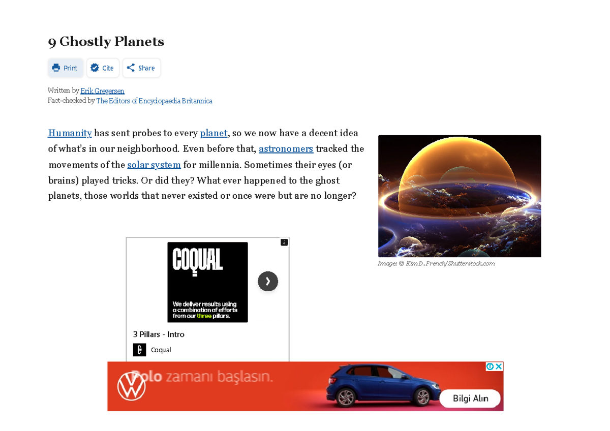 9 Ghostly Planets Britannica - Image: © Kim D. French/Shutterstock 9 ...