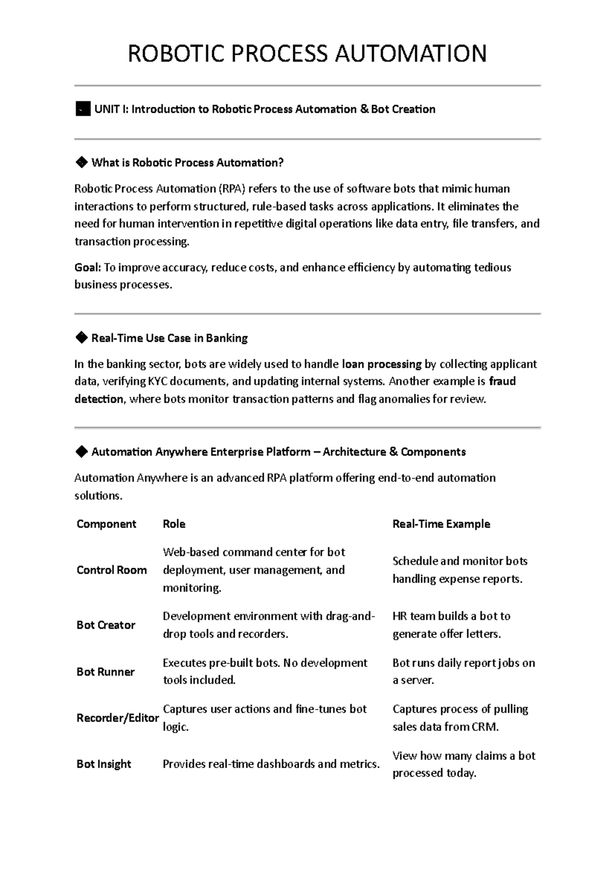 RPA 101: Intro to Robotic Process Automation & Bot Creation - Studocu