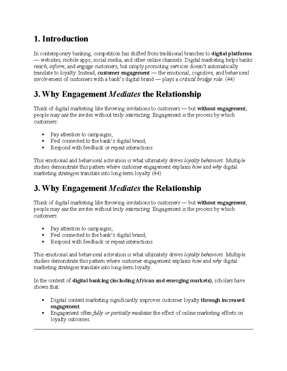 Digital Marketing & Customer Engagement in Banking (Course Code: 1 ...