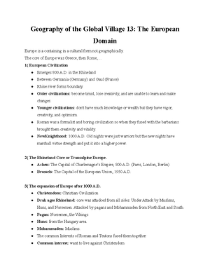 GEOG Lecture 10 - Jonathan smith - Geography of the Global Village 10 ...