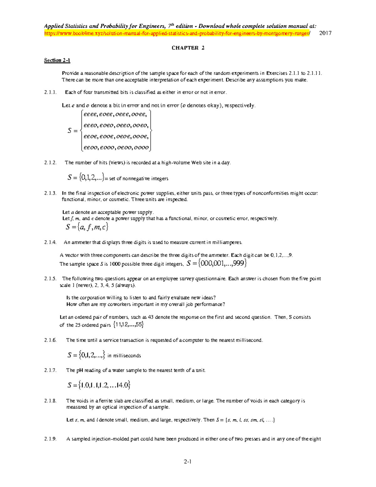 Solution Manual for Applied Statistics and Probability for Engineers 7th edition - Douglas C ...