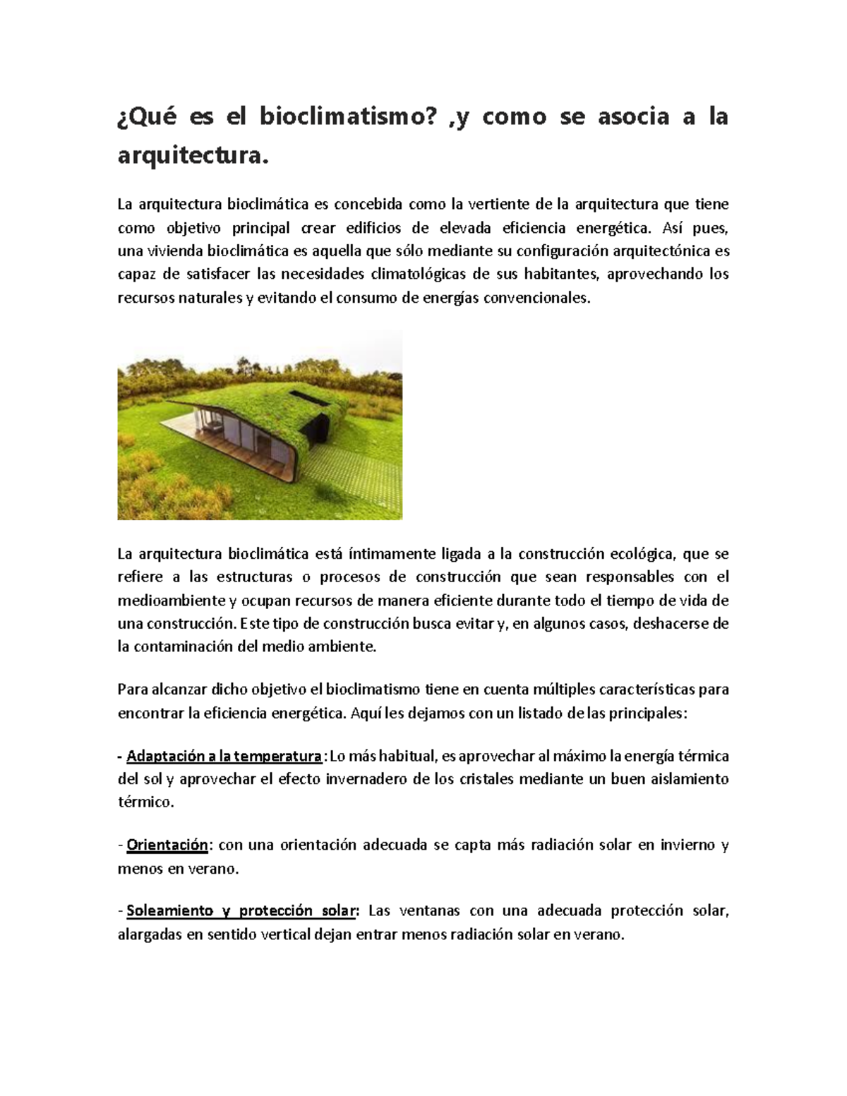 Bioclimatismo - nada - ¿Qué es el bioclimatismo? ,y como se asocia a la ...