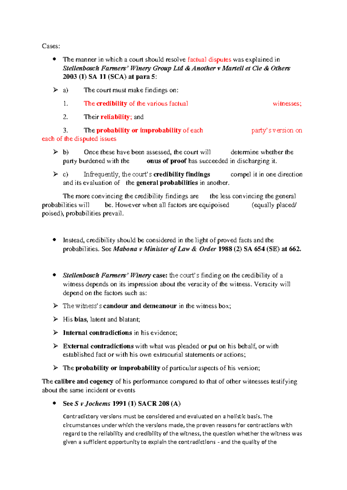 Case Law Analysis: Key Evidence Principles (Law 101) - Studocu