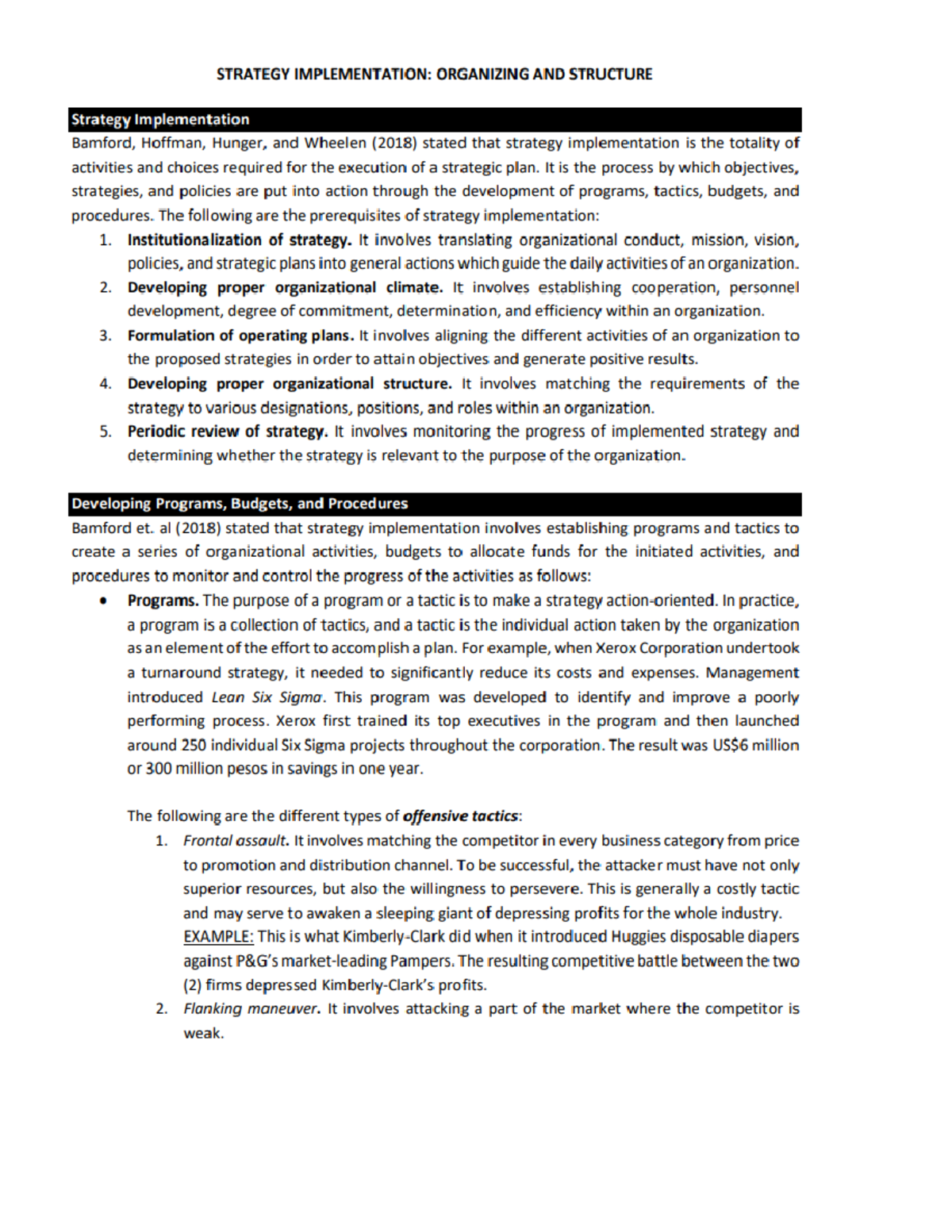 Strategy Implementation Organizing And Structure 1 Strategy