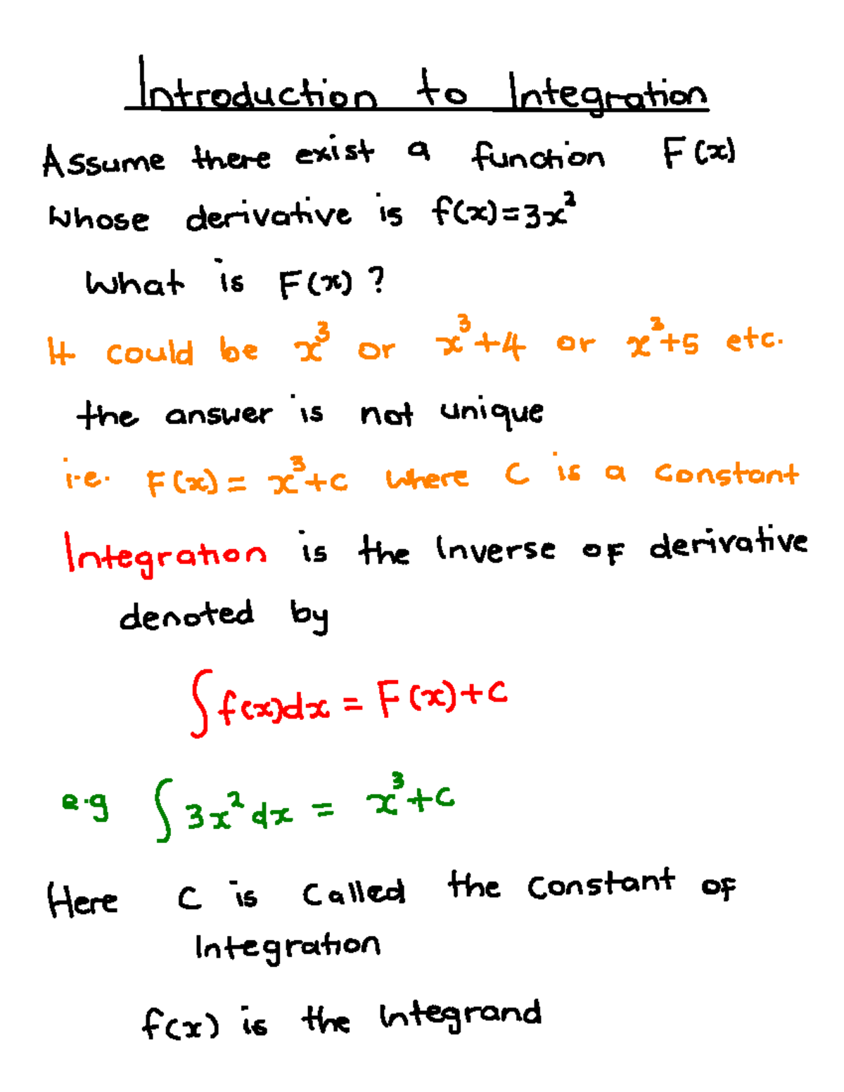 Integration Part 1 - Comprehensive Math Review Notes - Studocu