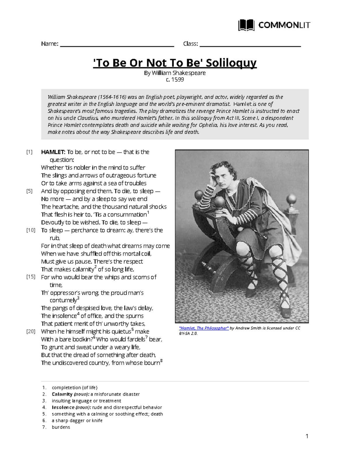 ENG 101: To Be or Not to Be - Hamlet's Soliloquy Analysis - Studocu