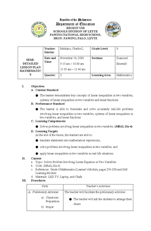 LESSON PLAN FOR PRACTICE TEACHER - Republic of the Philippines ...