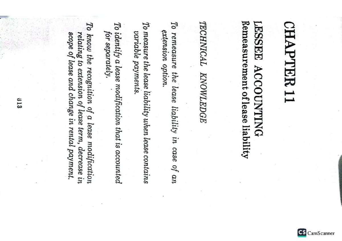 CS CHAPTER 11 LESSEE ACCOUNTING: Remeasurement & Lease Modifications ...