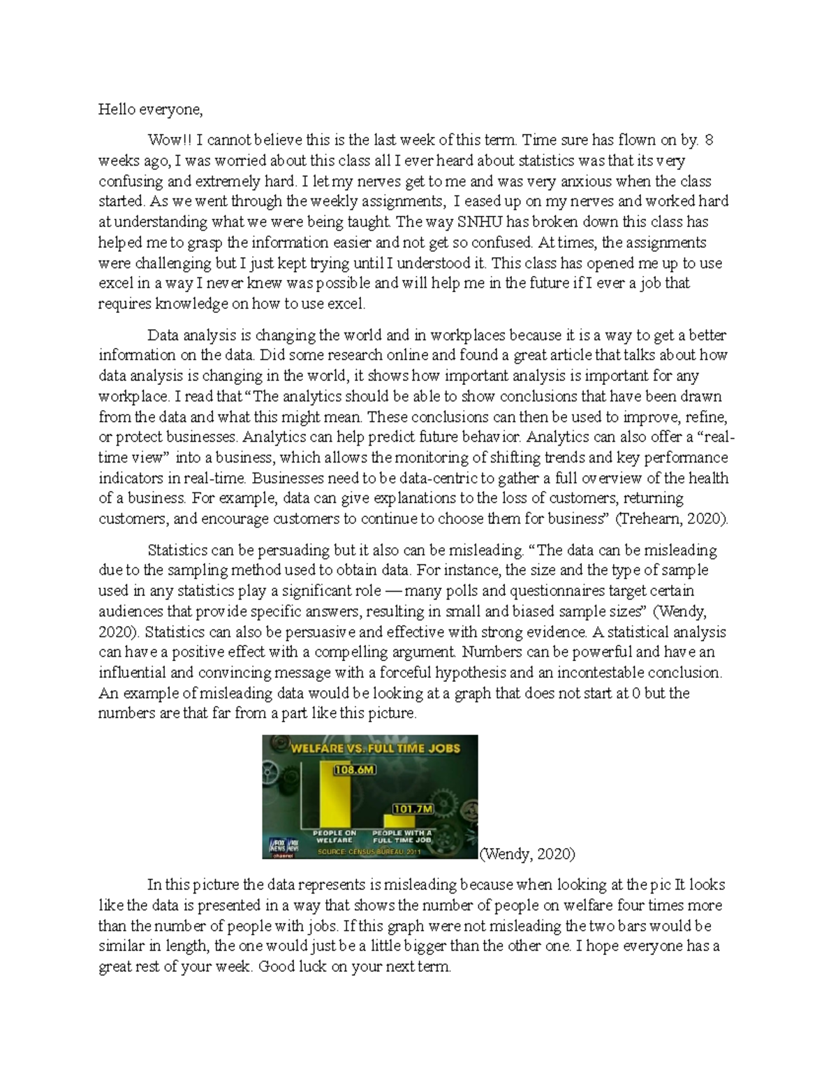 Mat 240 Week 8 Discussion Post Reflecting On Statistics Learning