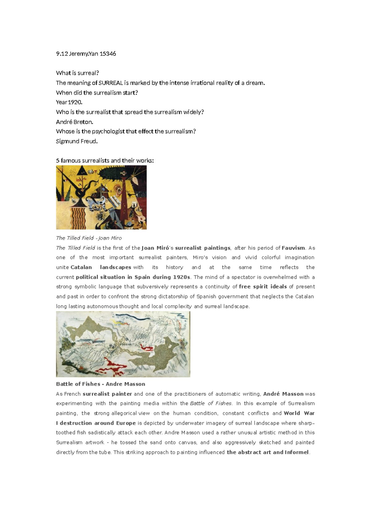 9.12 Art Study: Understanding Surrealism and Its Key Figures - Studocu