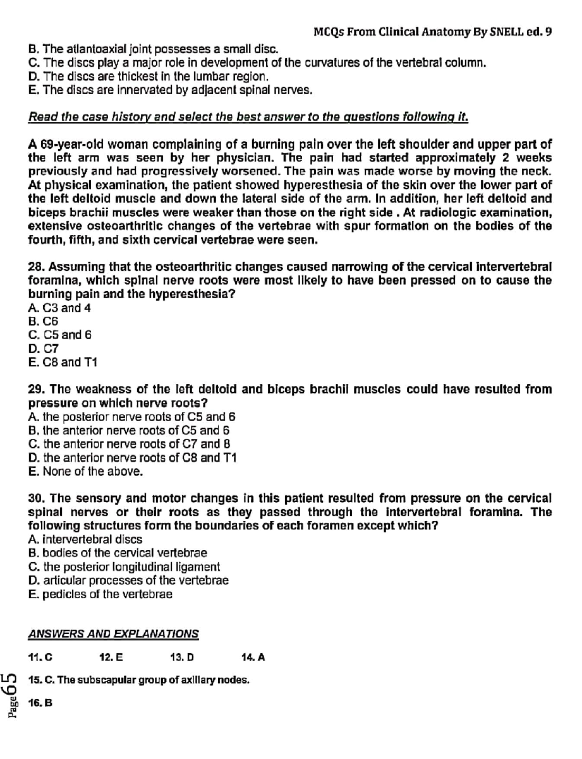 Nursing 866 QUIZ 2 - Hddhhd - MCQs From Clinical Anatomy SNELL ed. 9 B ...