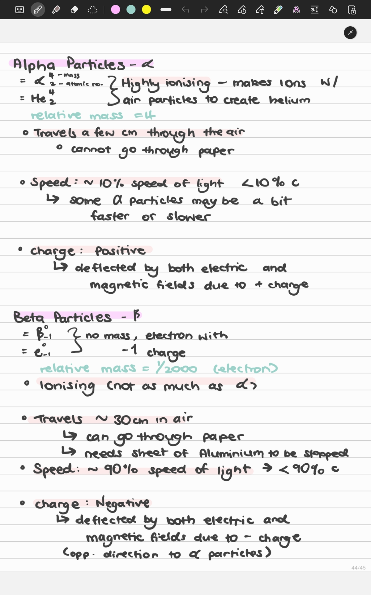 Class Notes for Level 2 Nuclear Physics: Alpha & Beta Particles - Studocu
