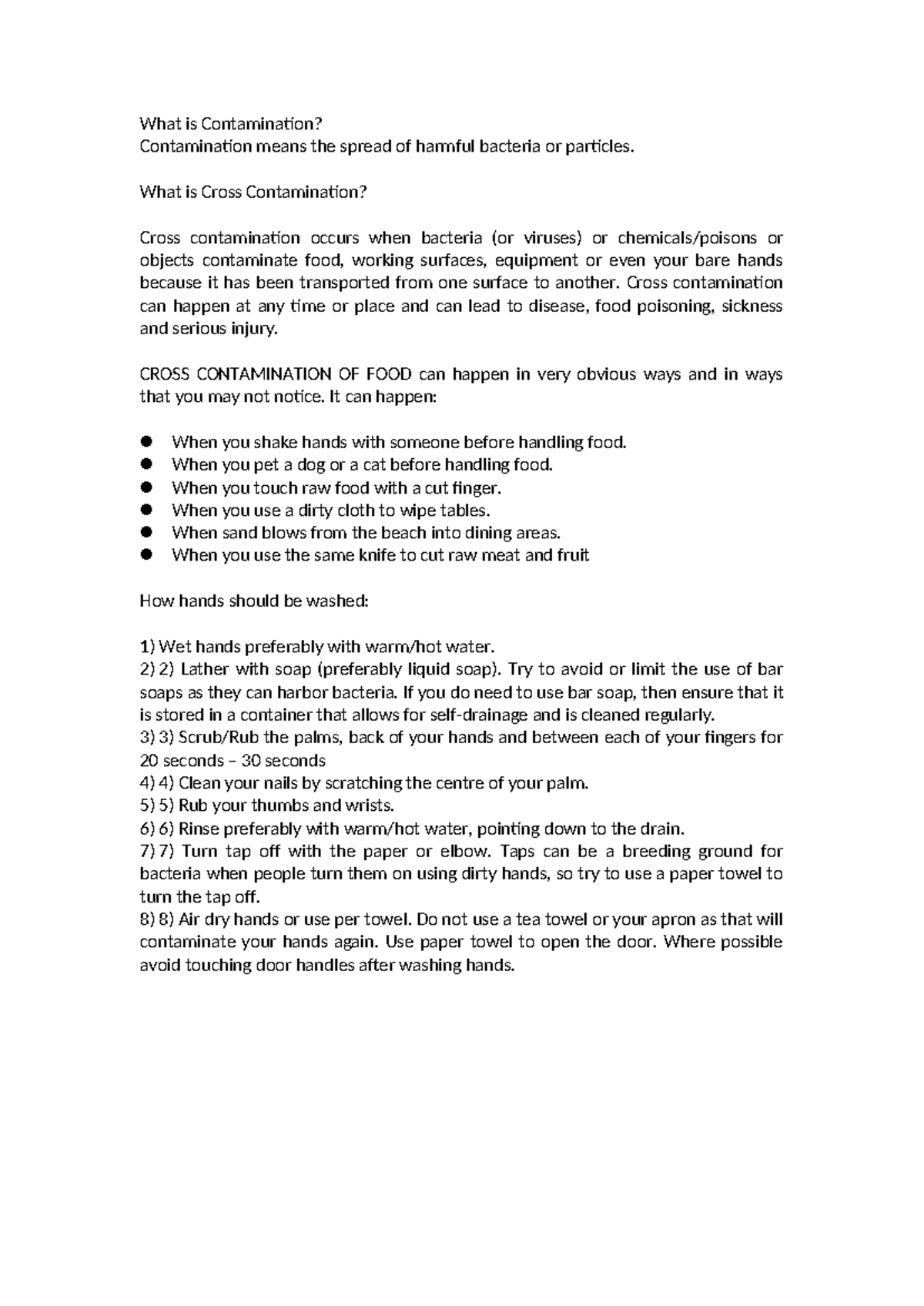 Understanding Contamination and Cross Contamination in Food Safety ...