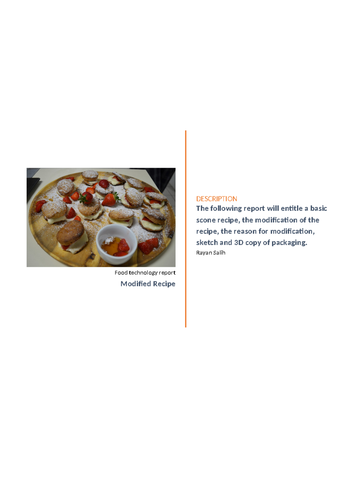 FOOD TECH Assignment: Modified Scone Recipe & Packaging Analysis - Studocu