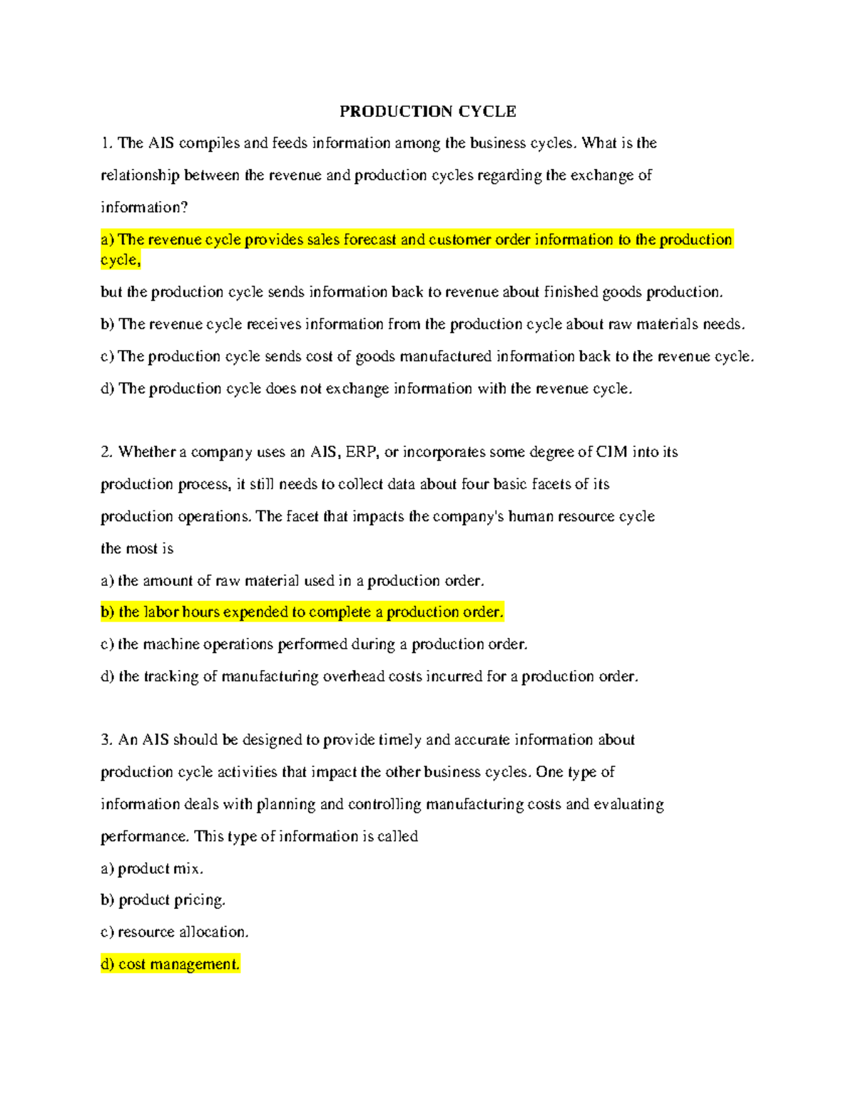 AIS-Production Cycle: Understanding Revenue and Production Interactions ...