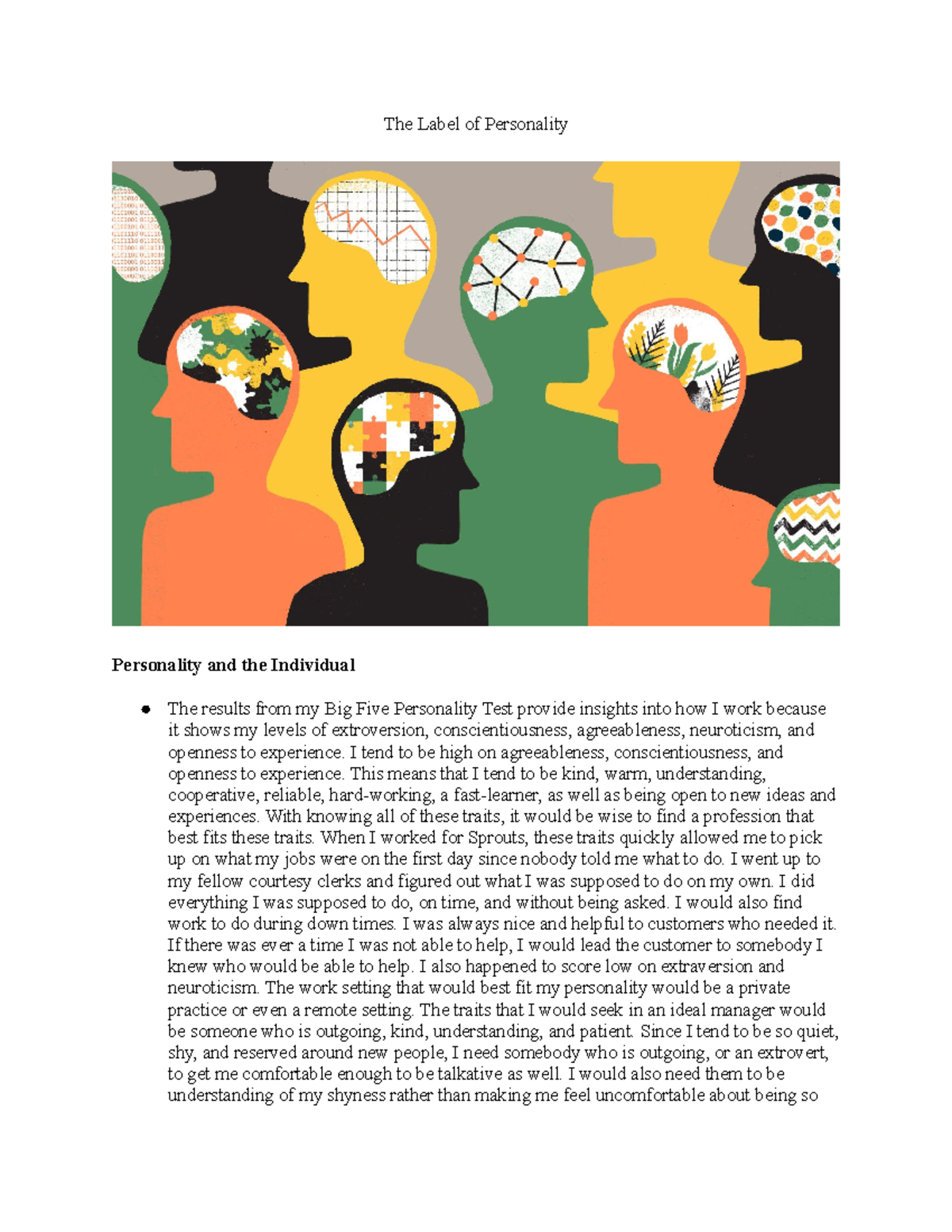 7-2 Project 2 - The Label of Personality Personality and the Individual ...