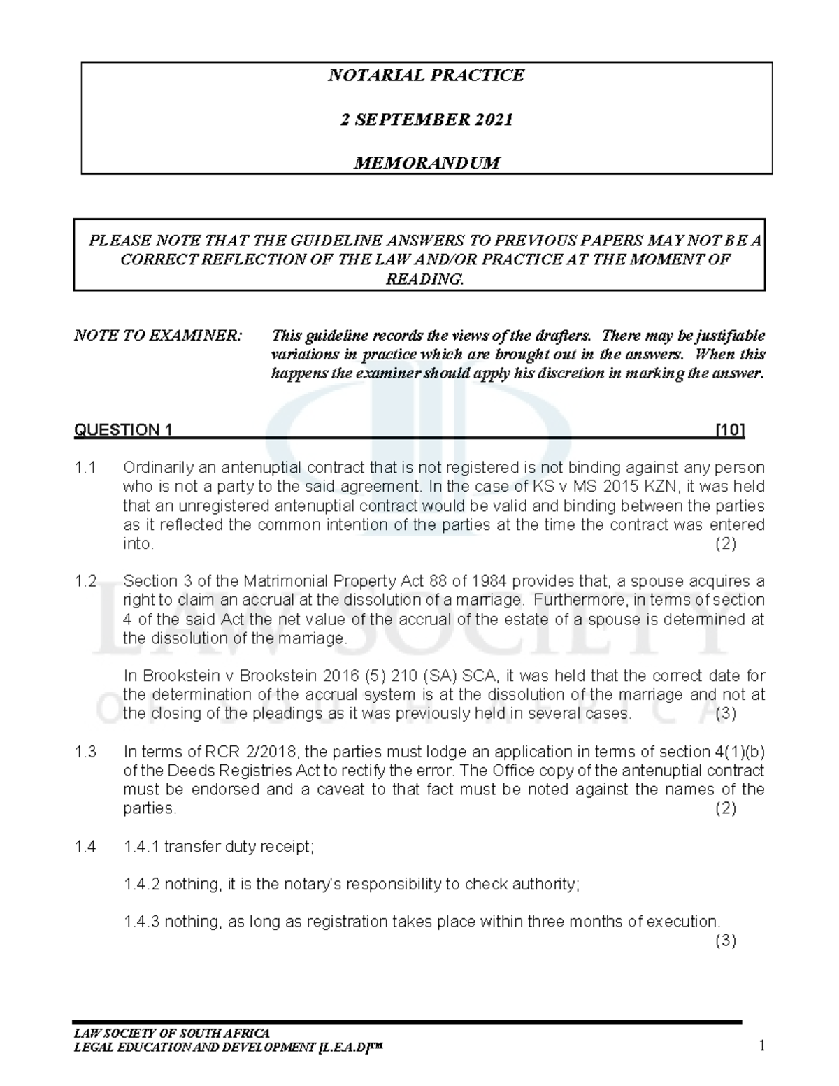 2021 LAW N2 Notarial Practice Memorandum - Final Review Insights - Studocu