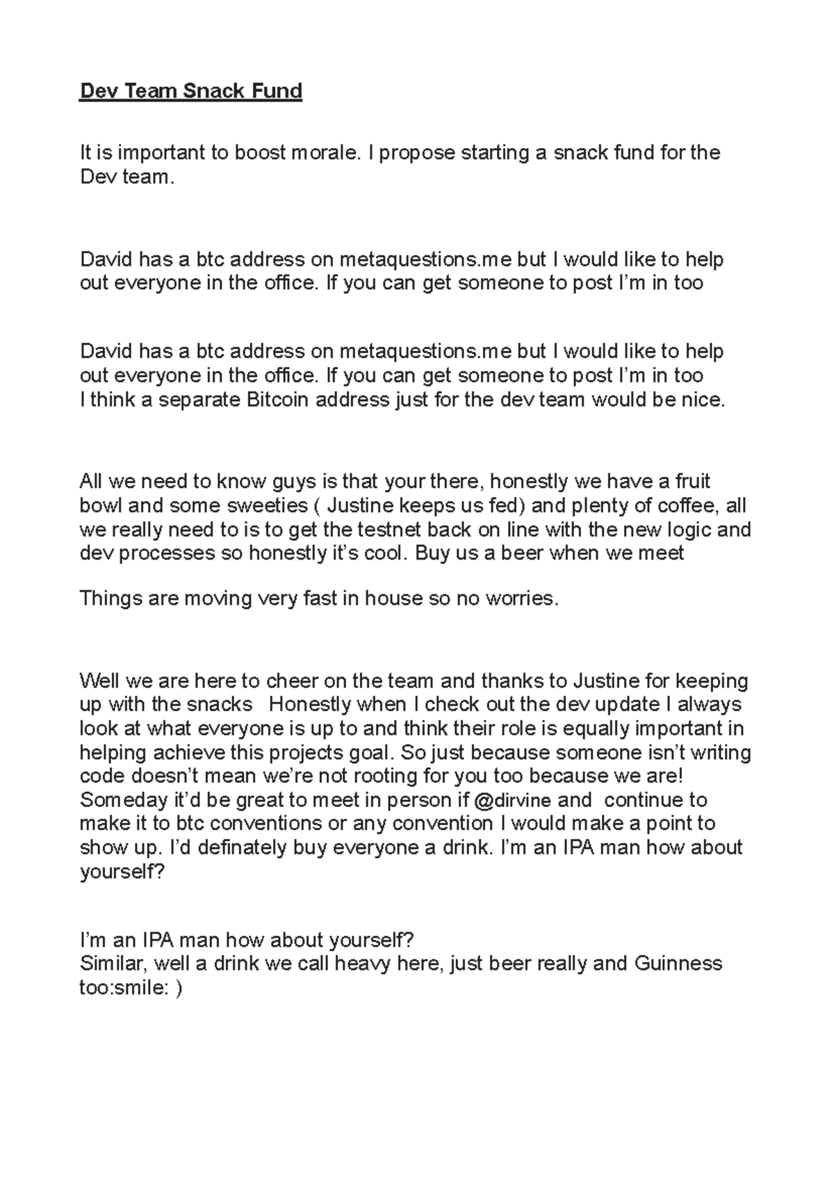 Snack Fund Proposal for Dev Team Collaboration - Network 2014-200 - Studocu