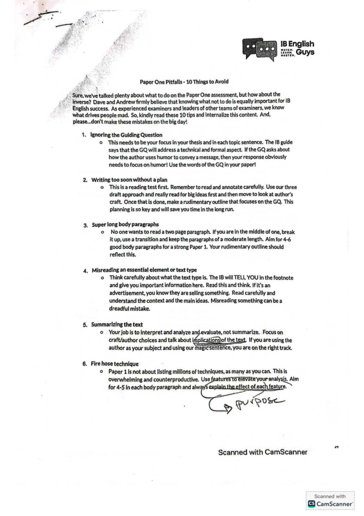 IB English Paper 1: 10 Common Pitfalls to Avoid for Success - Studocu