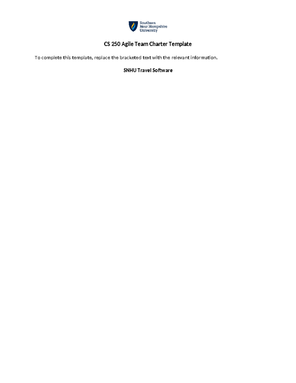 Mod 2 Agile Team Charter Template - CS 250 Agile Team Charter Template ...